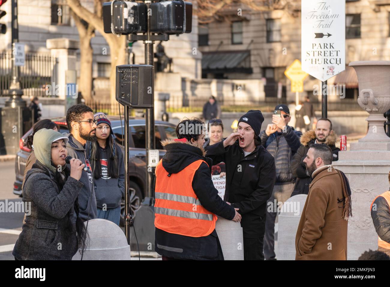 Boston, United States. 28th Jan, 2023. A passerby against the Tyre ...