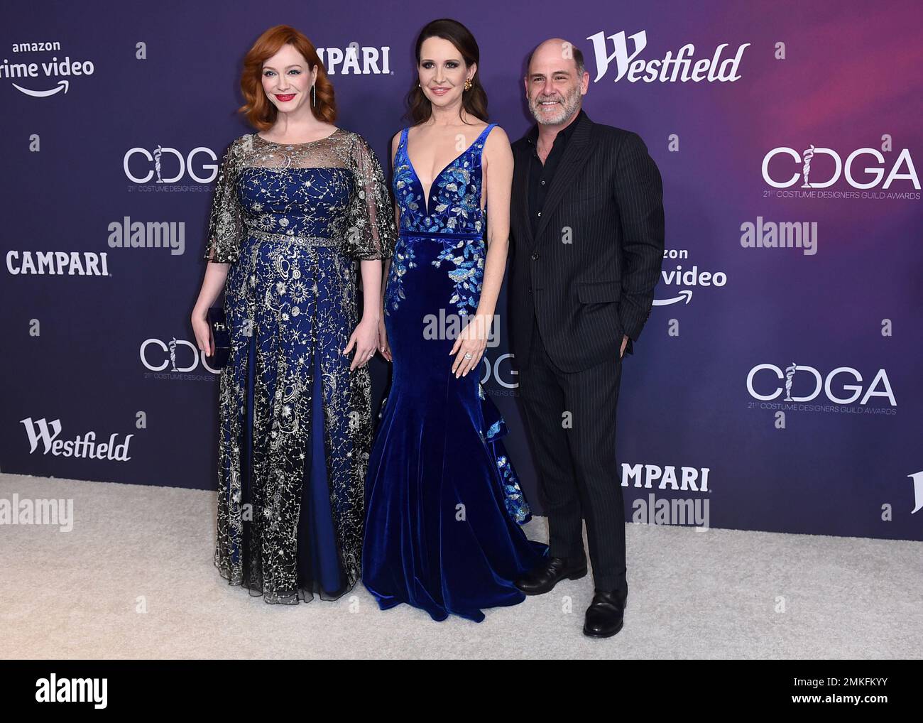 Christina Hendricks, from left, Janie Bryant and Matthew Weiner arrive ...