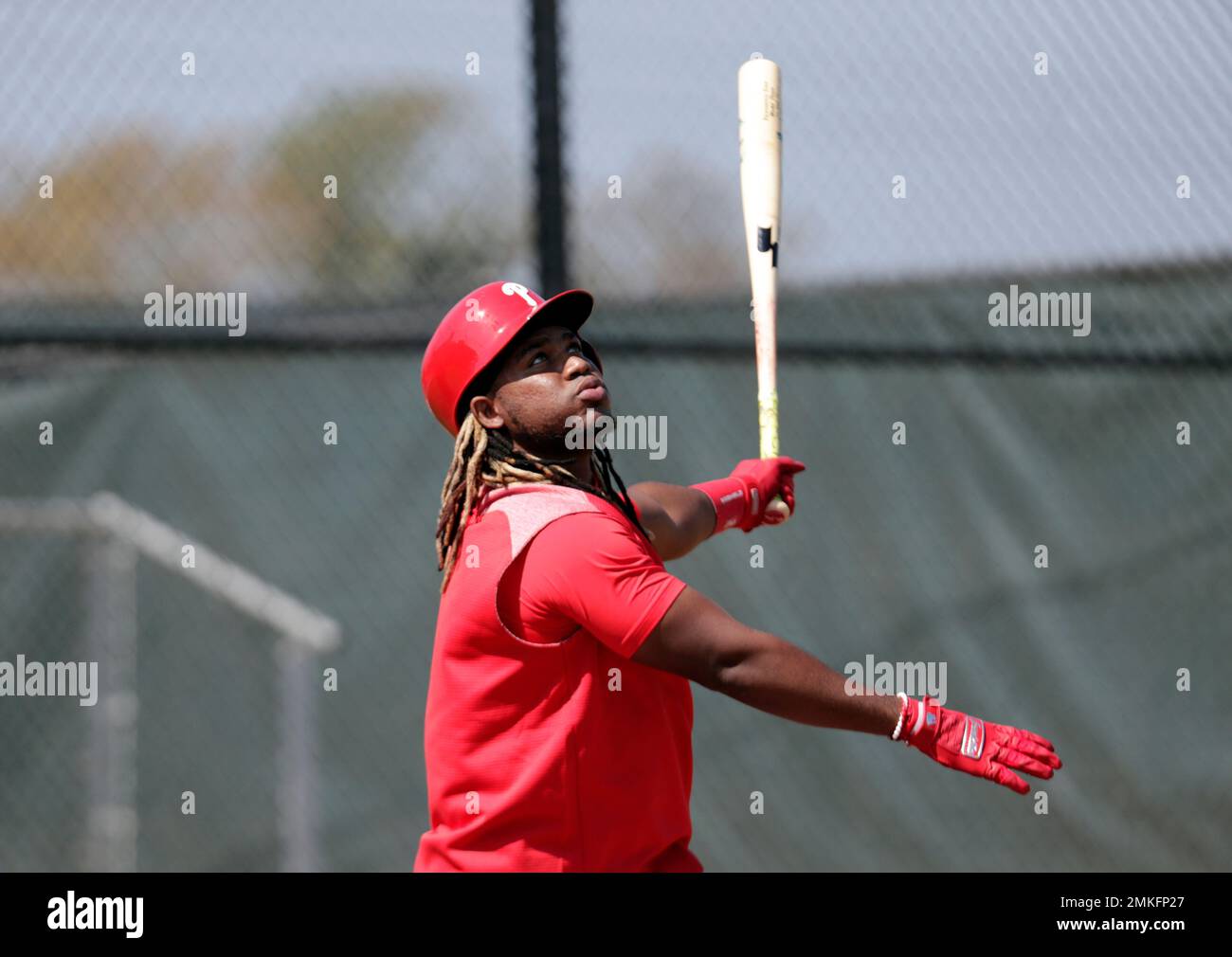 Maikel Franco bats at the Philadelphia Phillies spring training ...