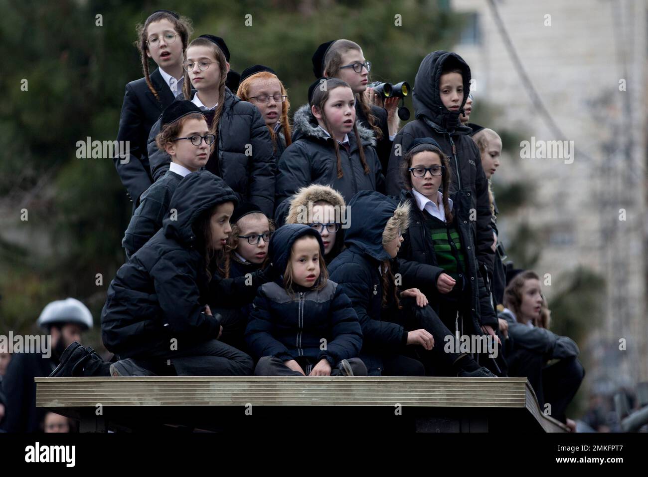 Members of the Gur Hassidic sect attend a traditional ultra-Orthodox ...