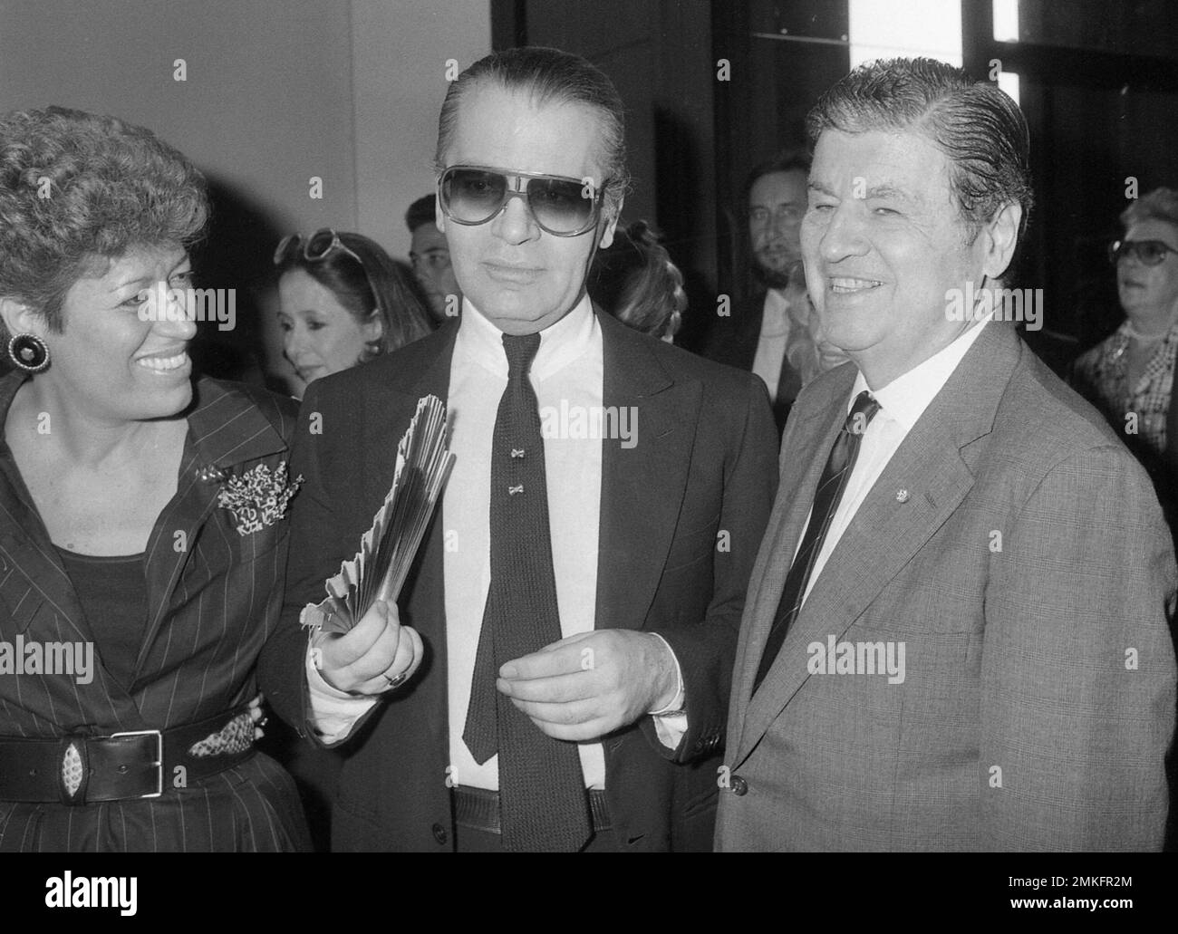 FILE - In this Oct. 5, 1985 file photo, from left, Carla Fendi, Karl ...