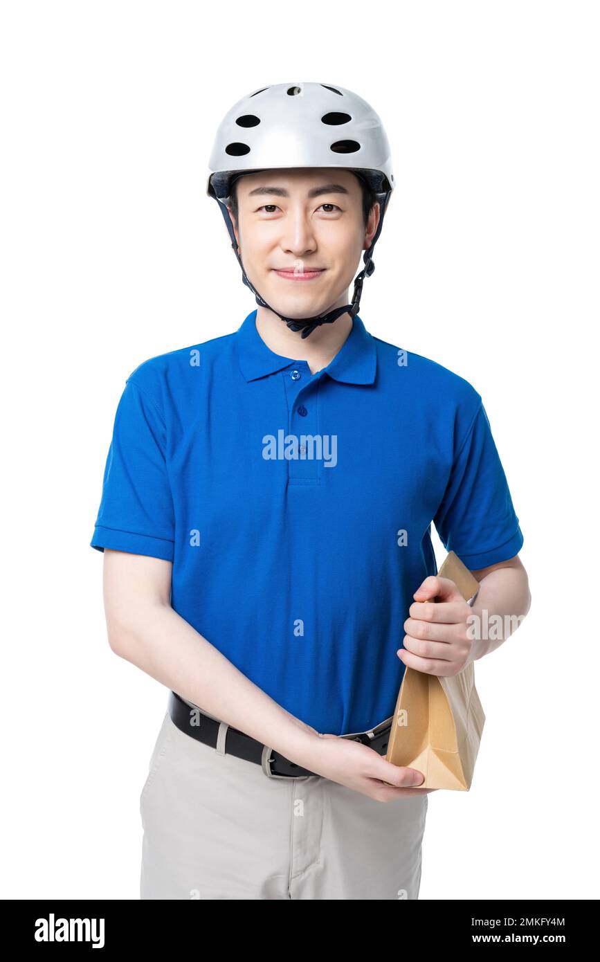 Young delivery person Stock Photo - Alamy