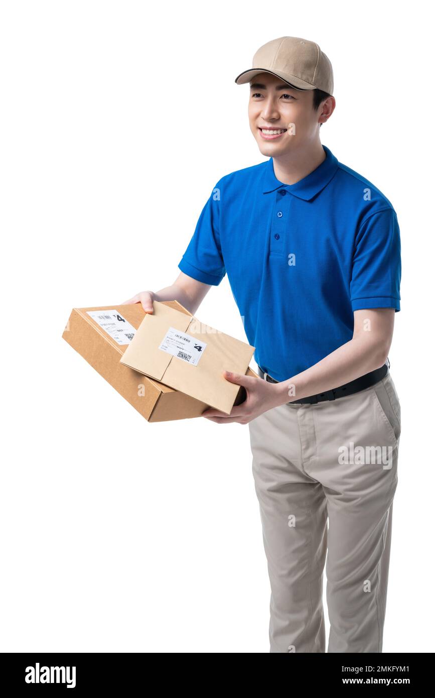 Young delivery person Stock Photo - Alamy