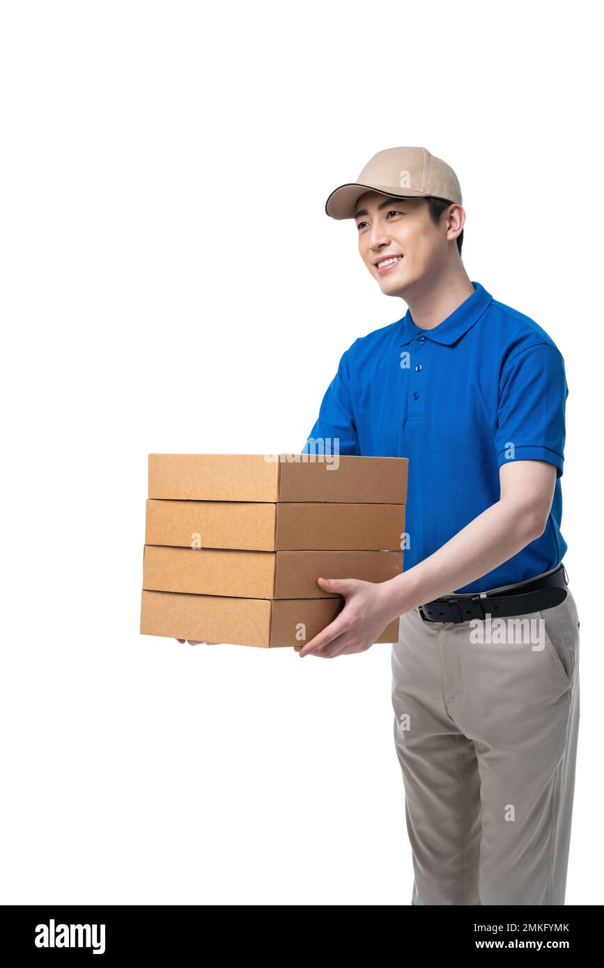 Young delivery person Stock Photo - Alamy