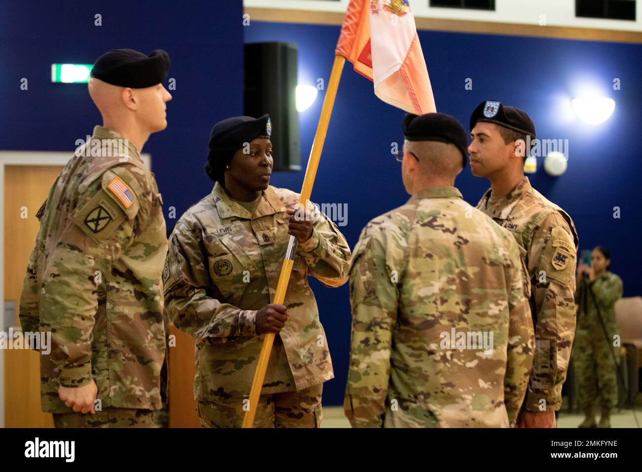 1st Sgt. Denise J. Lewis, outgoing Intelligence and Sustainment Company ...