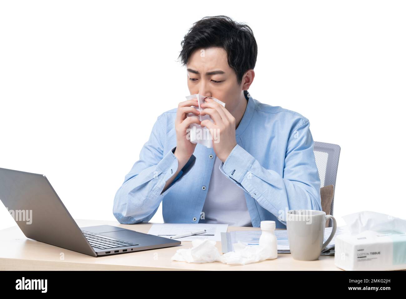 The young man a cold Stock Photo - Alamy