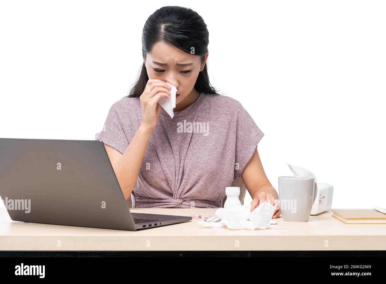 The young woman a cold Stock Photo - Alamy