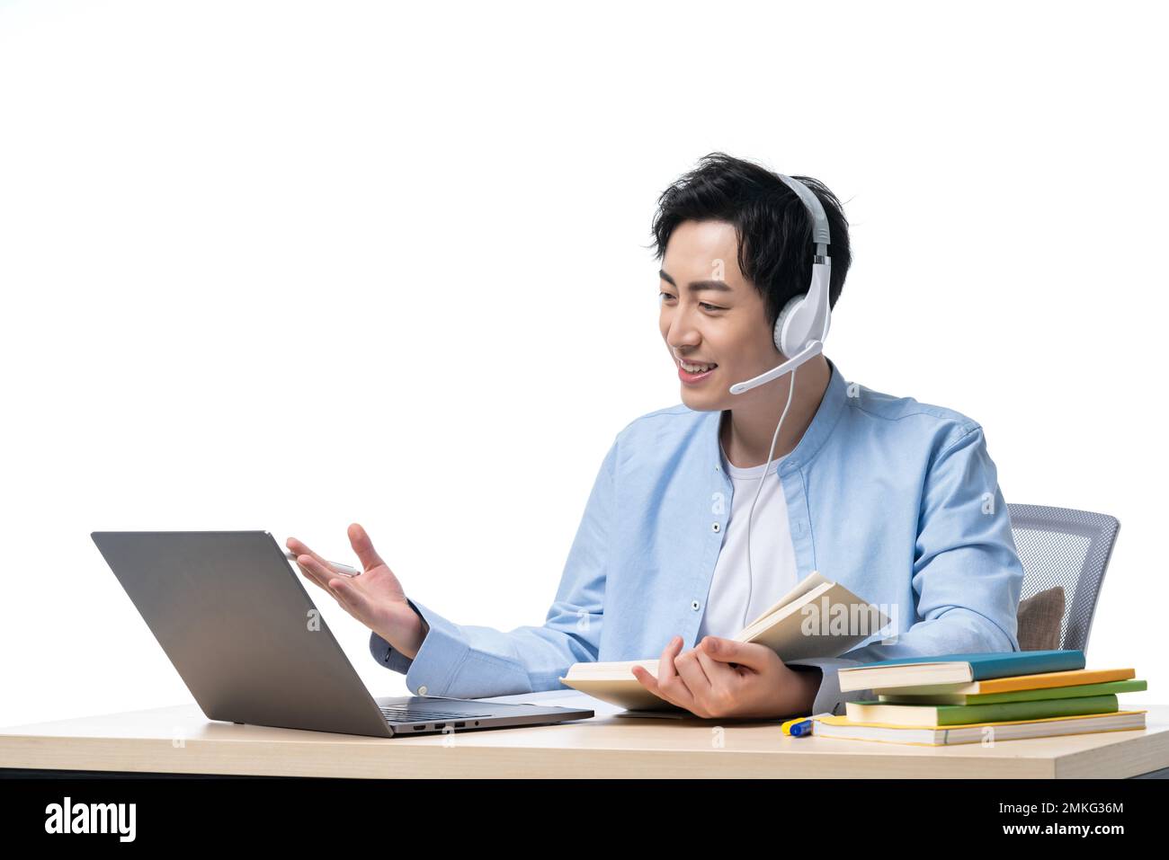 Young men who use a computer Stock Photo - Alamy