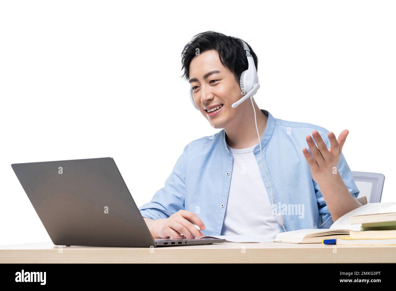 Young men who use a computer Stock Photo - Alamy
