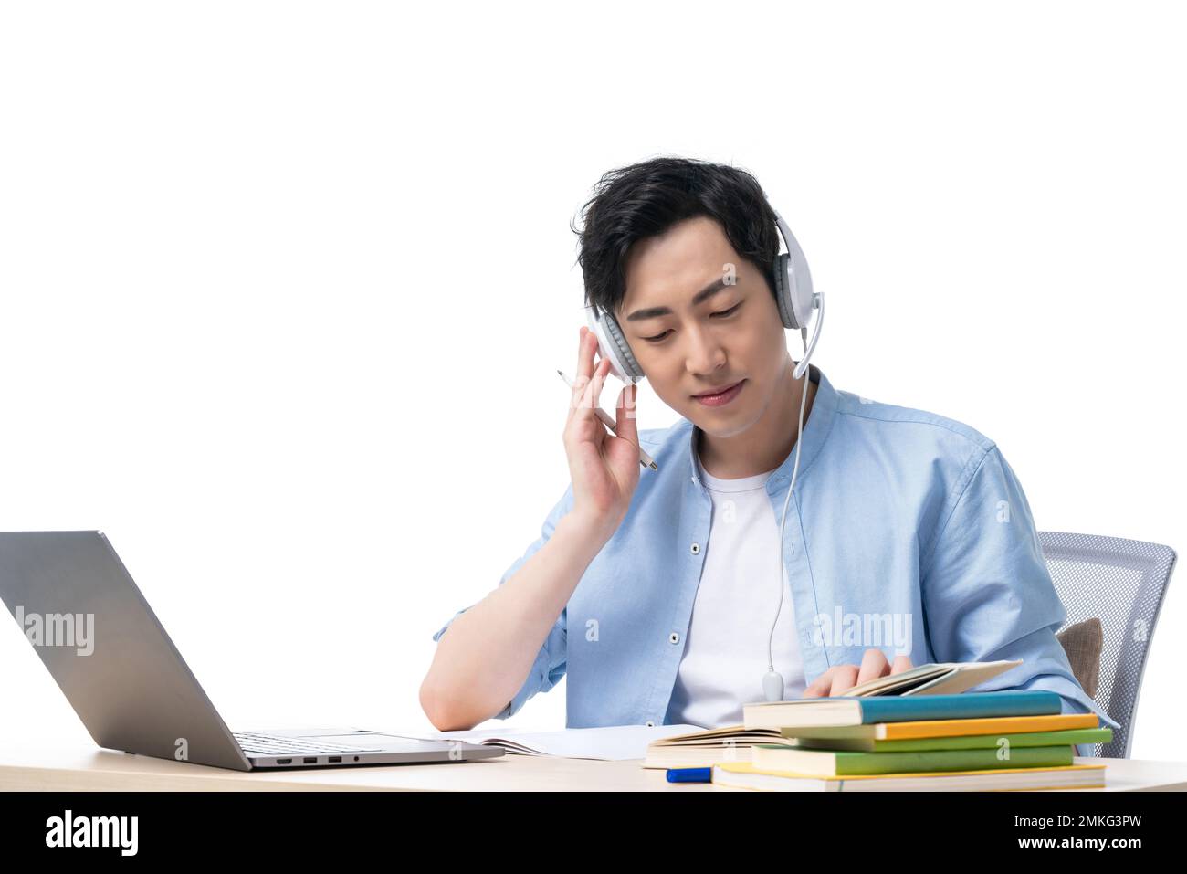 Young men who use a computer Stock Photo - Alamy