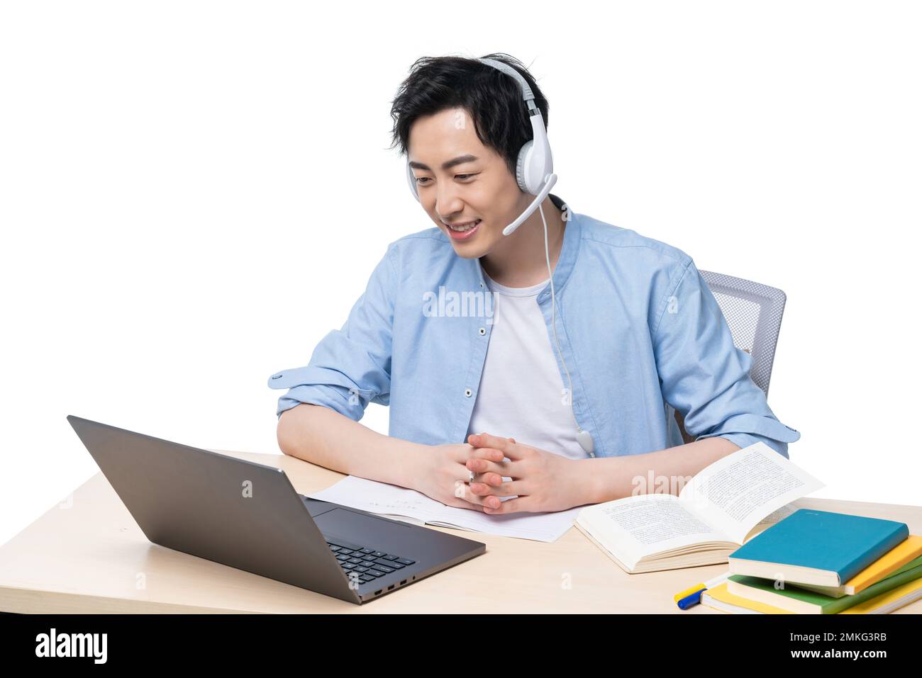Young men who use a computer Stock Photo - Alamy