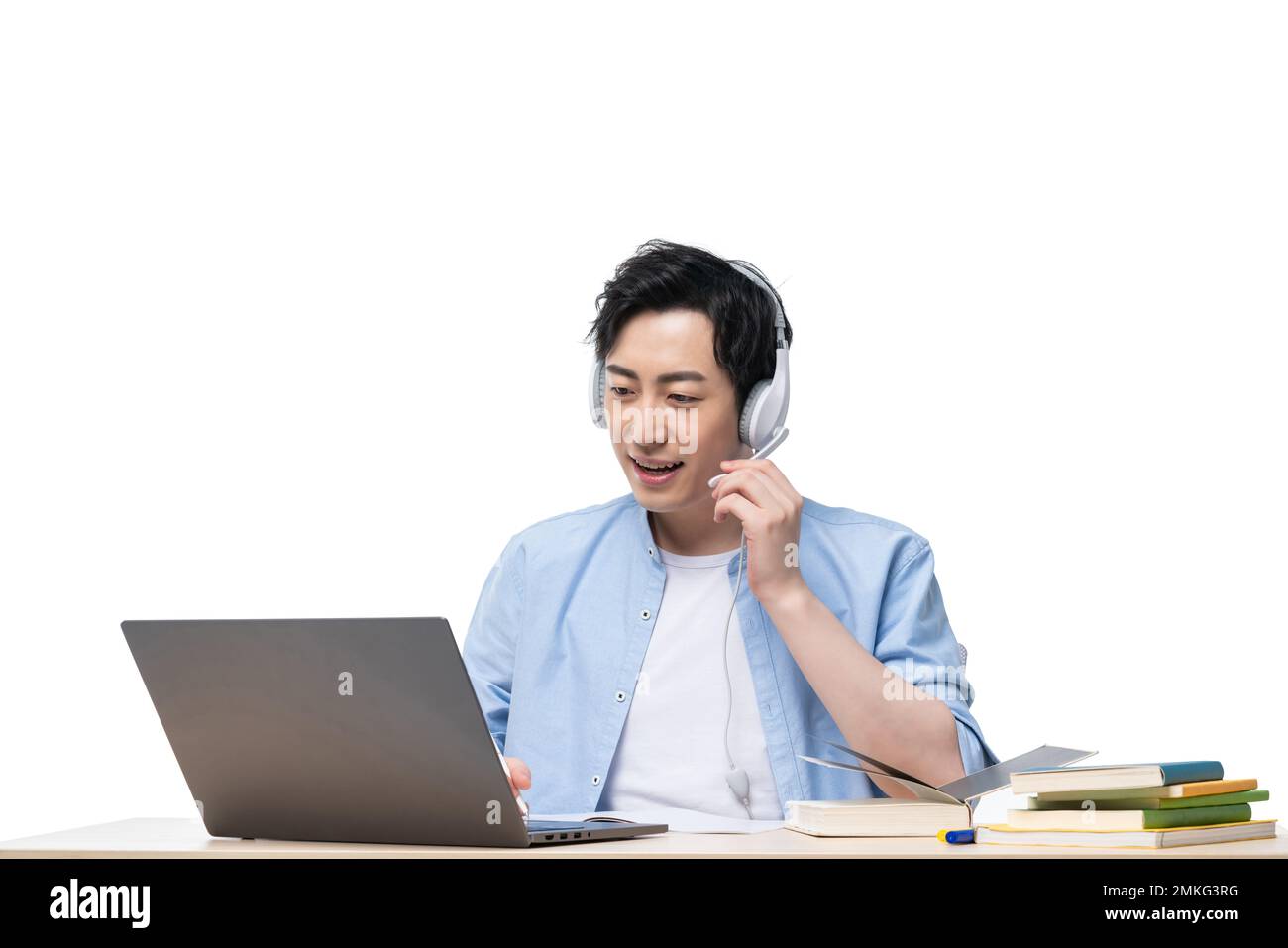 Young men who use a computer Stock Photo - Alamy