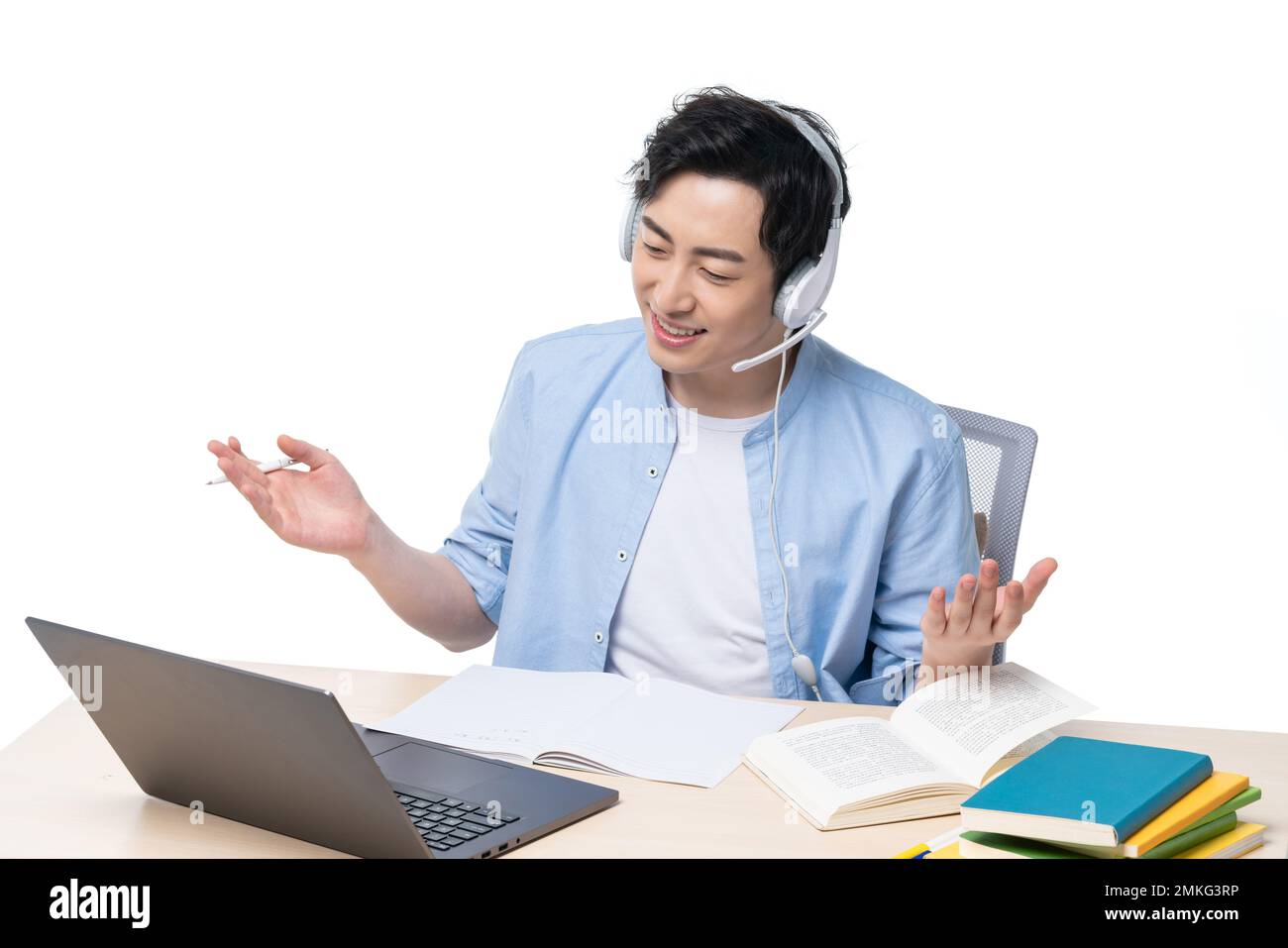 Young men who use a computer Stock Photo - Alamy