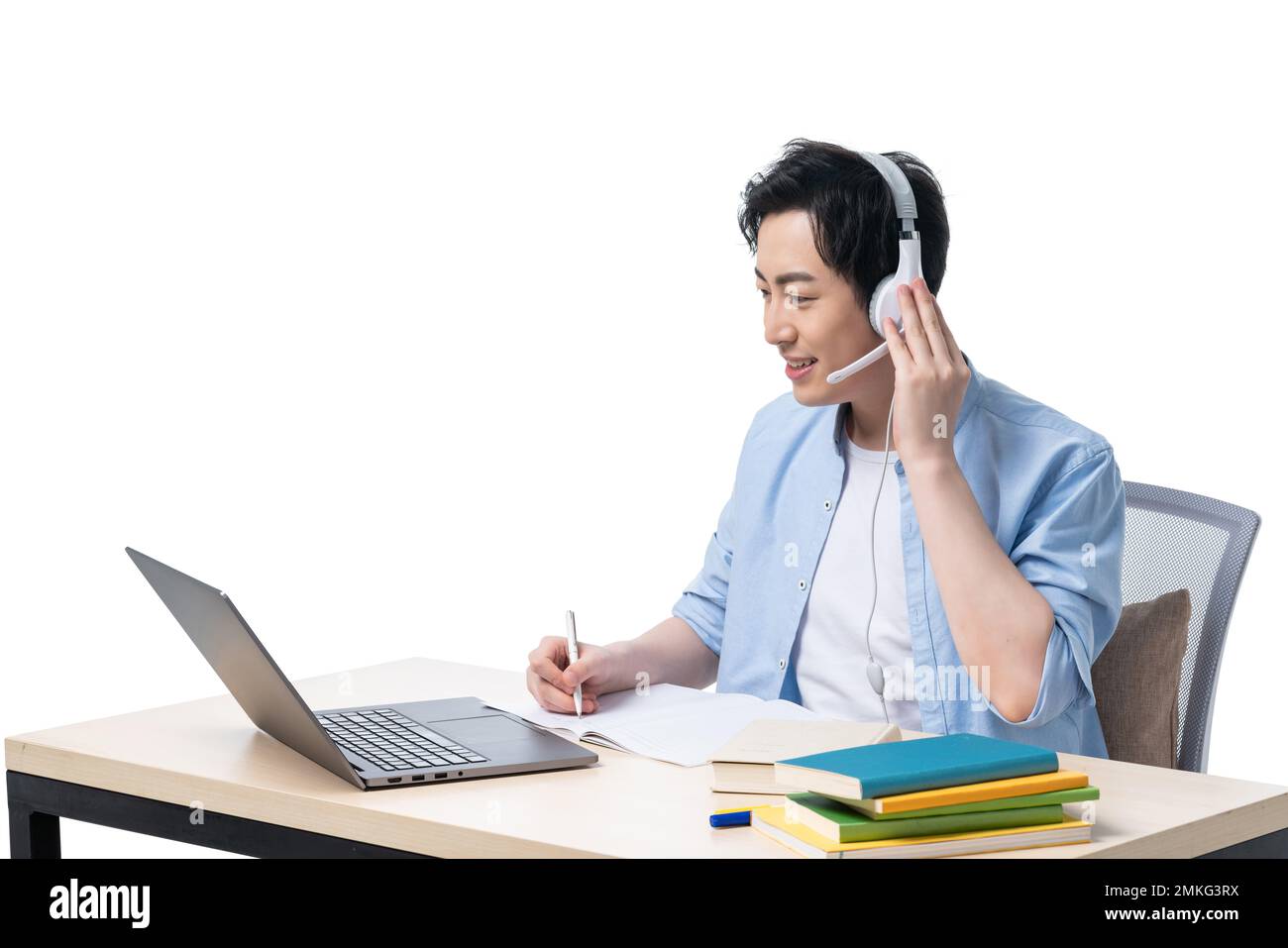 Young men who use a computer Stock Photo - Alamy