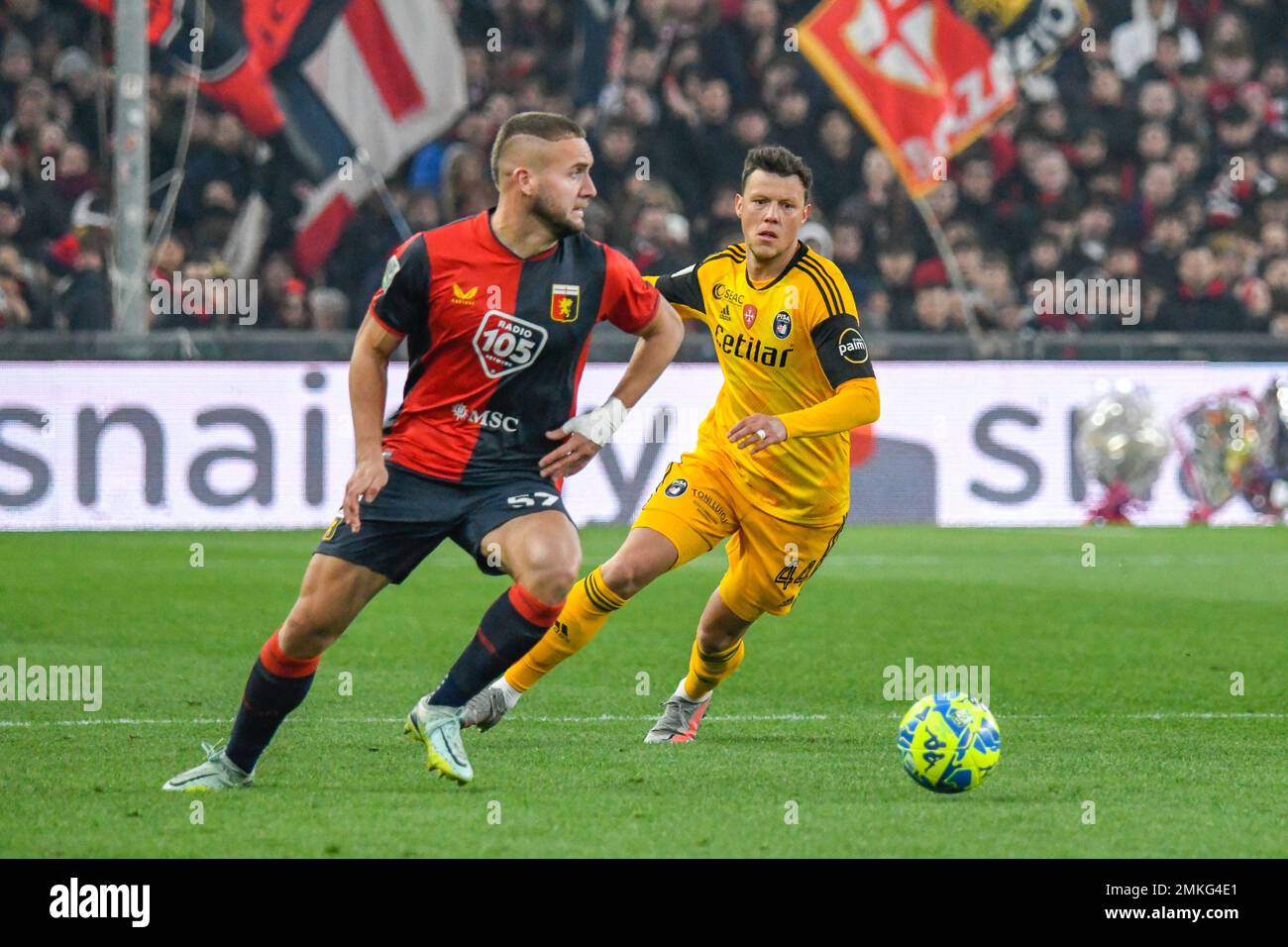 Luigi Ferraris stadium, Genoa, Italy, January 28, 2023, Genoa's George ...