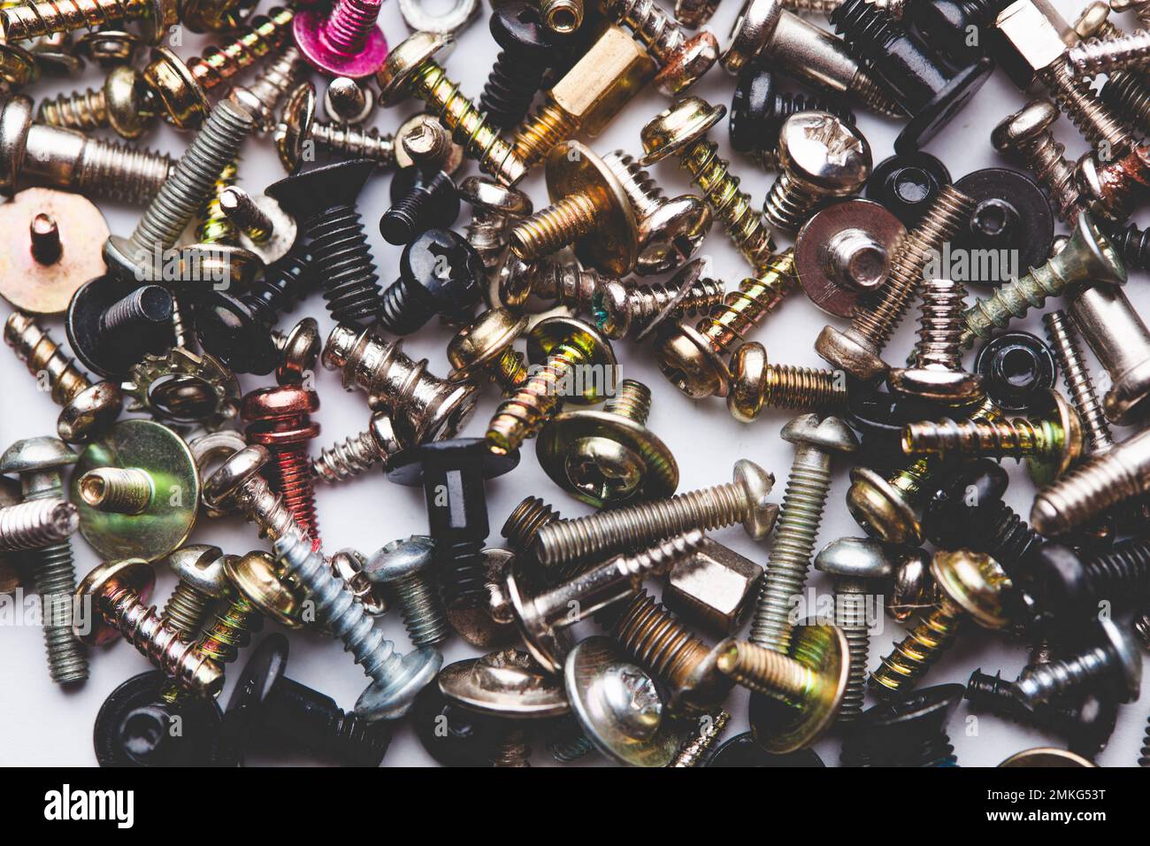 close up assortment many different bolts and screws Stock Photo - Alamy