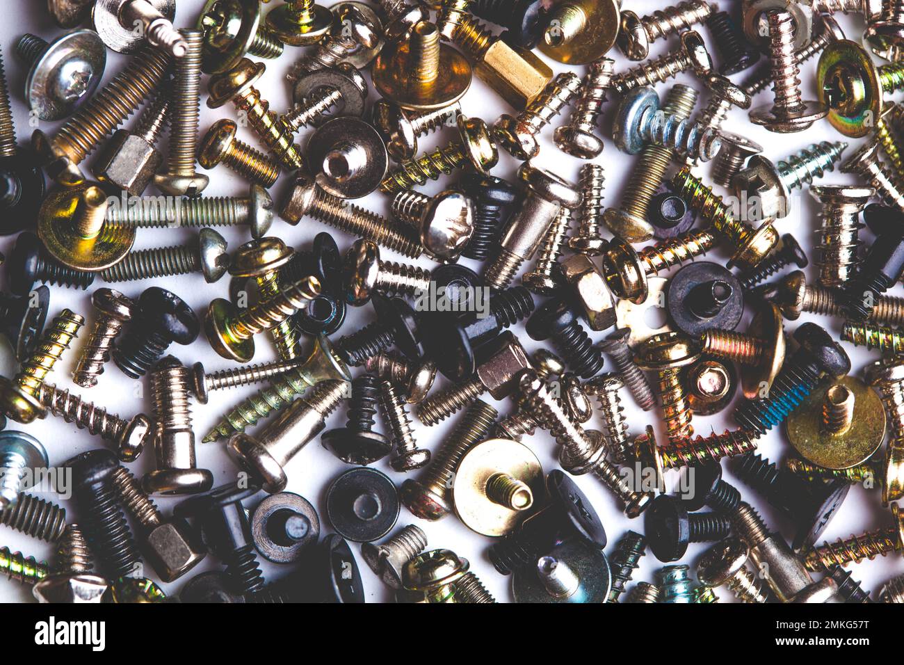 close up assortment many different bolts and screws Stock Photo - Alamy