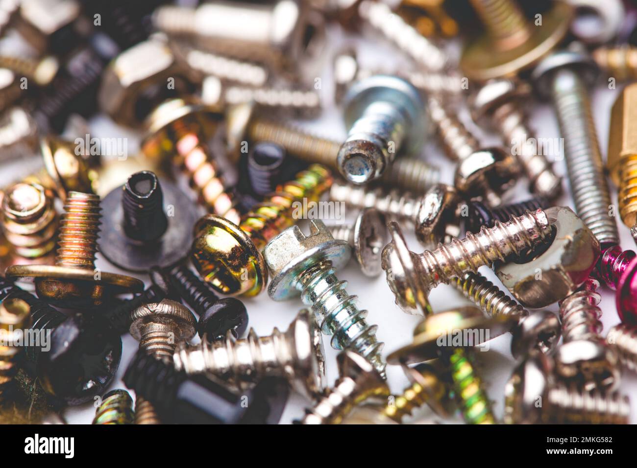 close up assortment many different bolts and screws Stock Photo - Alamy