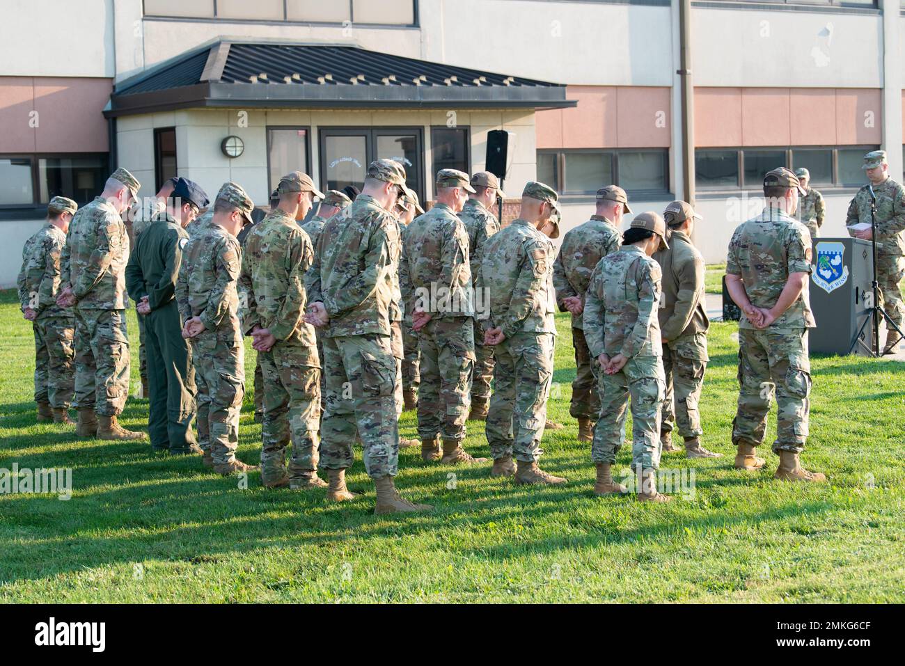 107 Attack Wing members observe a moment of silence during the 107 ...