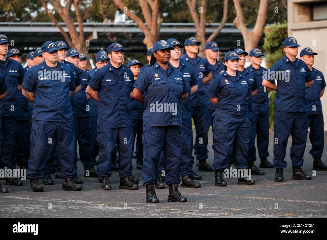 U.S. Coast Guard members participate in a 9/11 observance ceremony on ...