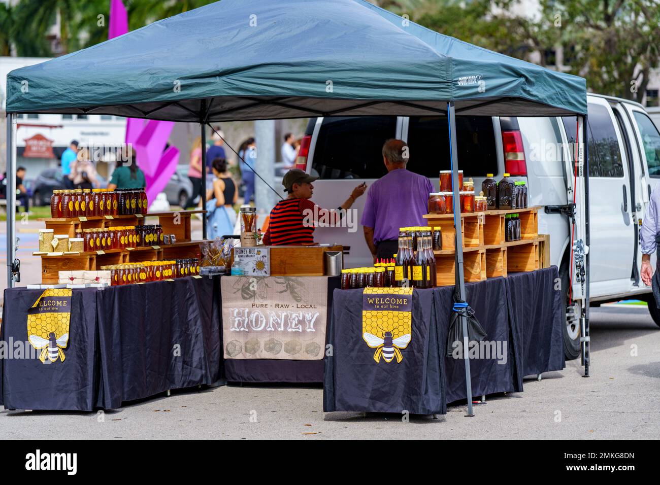 Coral Gables, FL, USA - January 28, 2023: Photo of weekend farmers ...