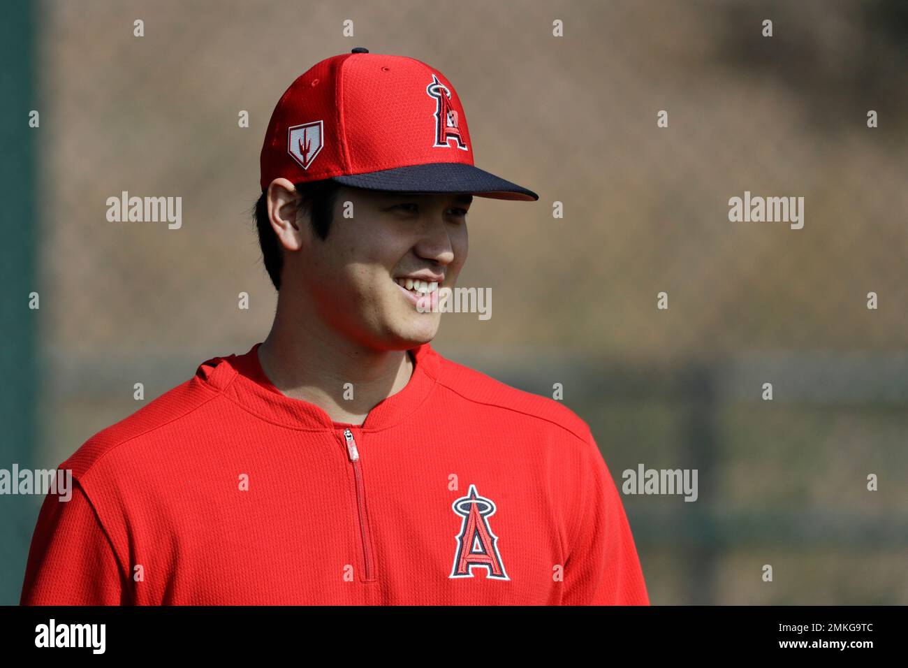Los Angeles Angels' Shohei Ohtani, of Japan, walks on the practice ...