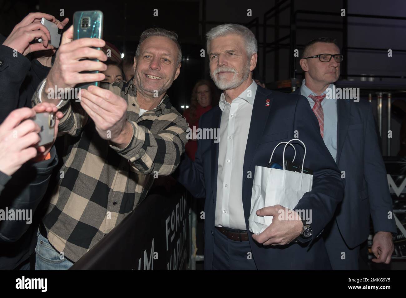 Prague, Czech Republic. 28th Jan, 2023. A supporter seen taking selfies ...