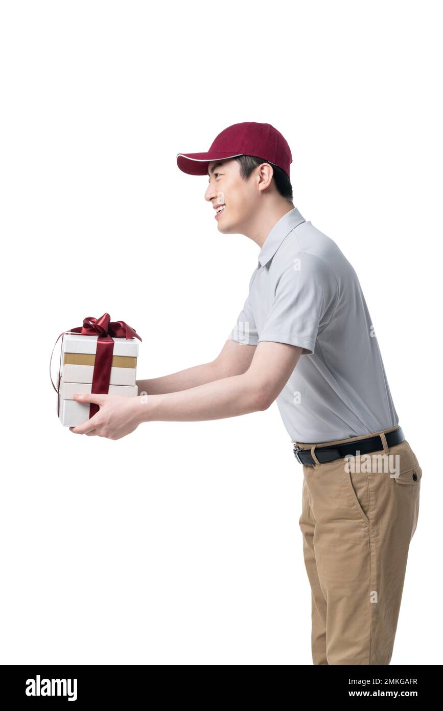 Courier vertical Cut Out Stock Images & Pictures - Alamy