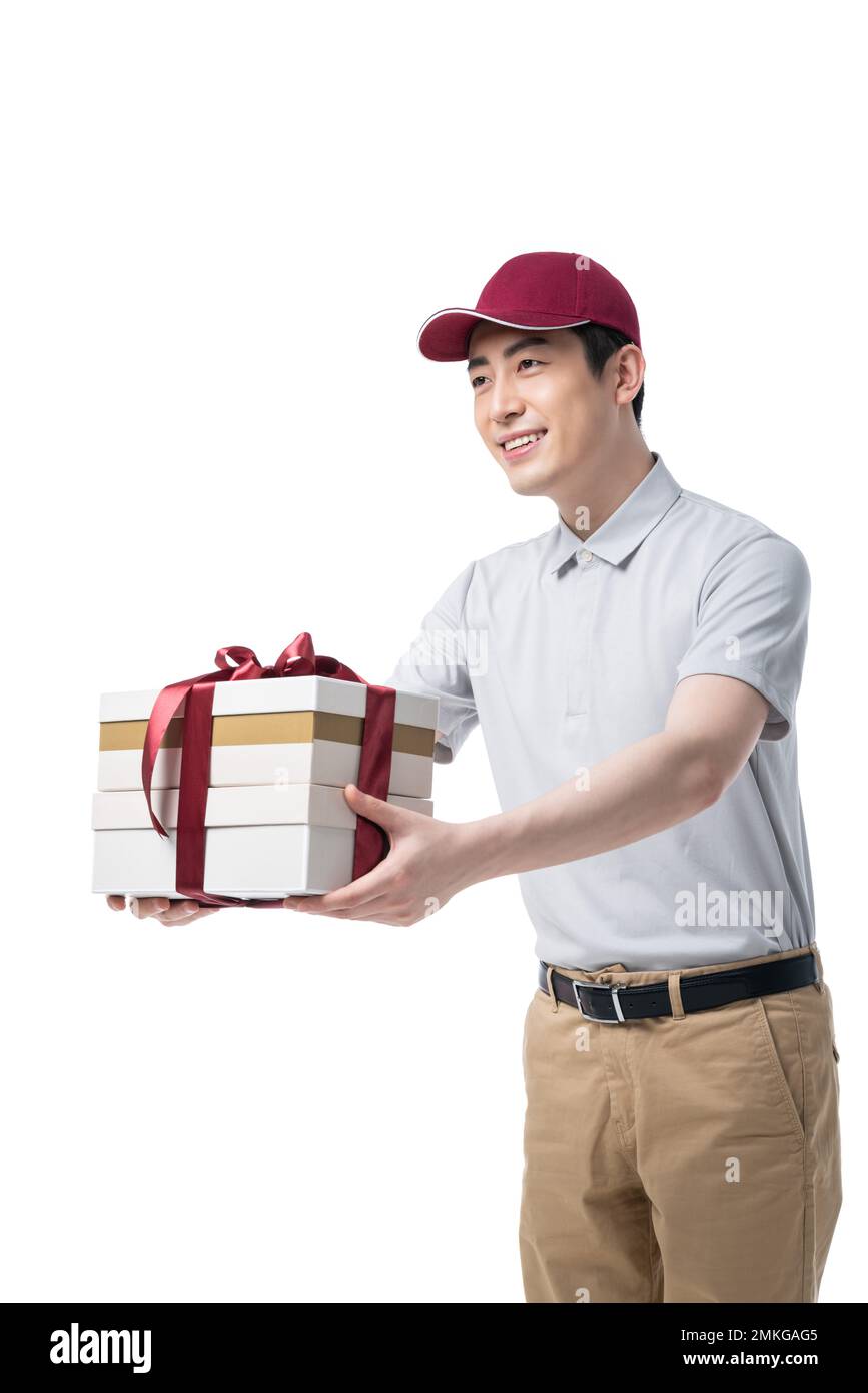 Efficient delivery service courier Cut Out Stock Images & Pictures - Alamy