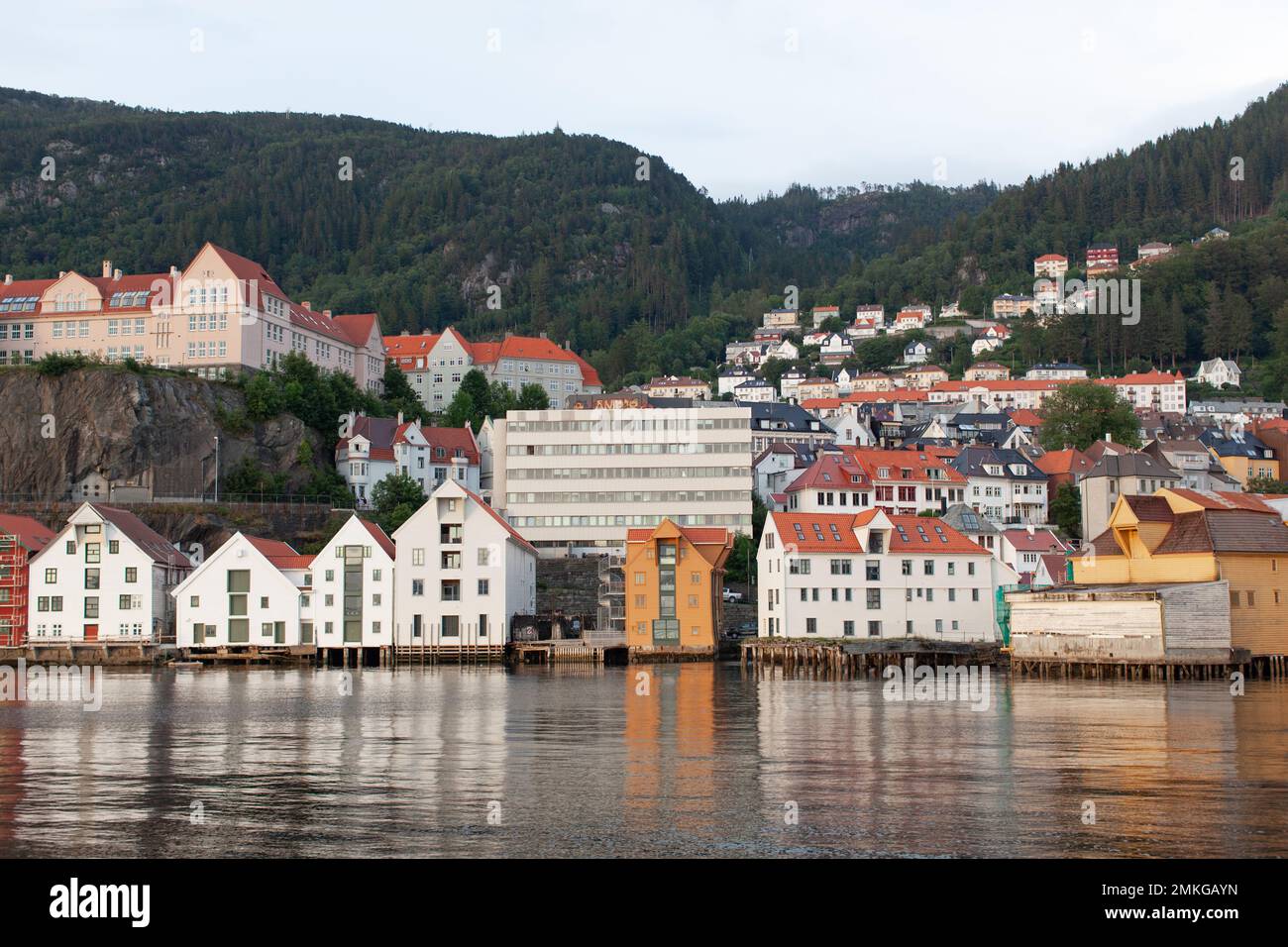 beautiful architecture and colorful houses in the city of Bergen ...
