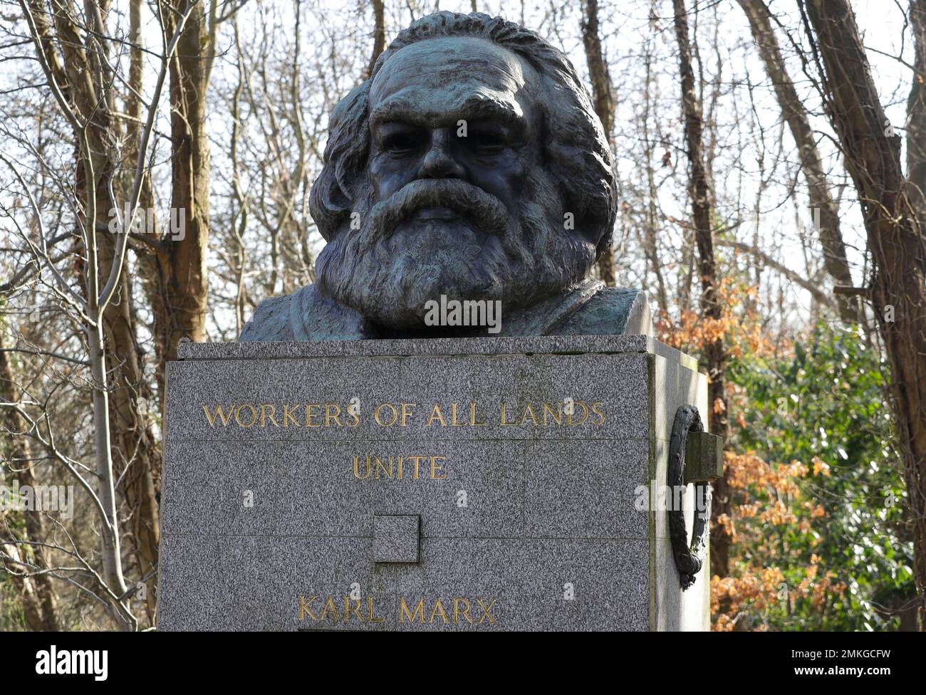 The grave of Karl Marx in Highgate Cemetery in London, Thursday, Feb ...