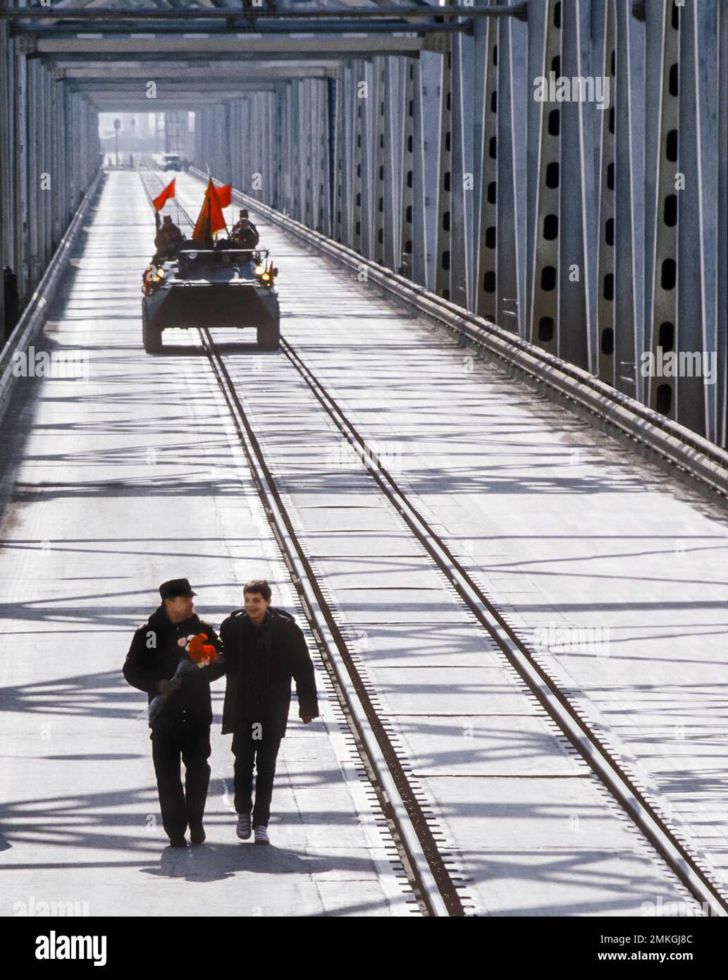 In this photo taken on Feb. 15, 1989, Lt. Gen. Boris Gromov, left, with ...