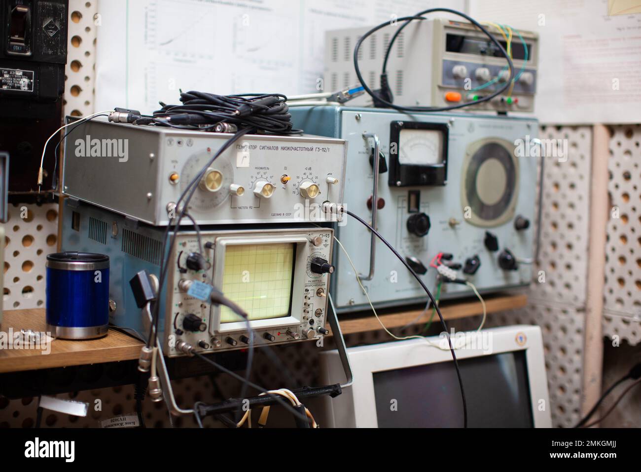 engineers work with electrical measuring devices Stock Photo - Alamy