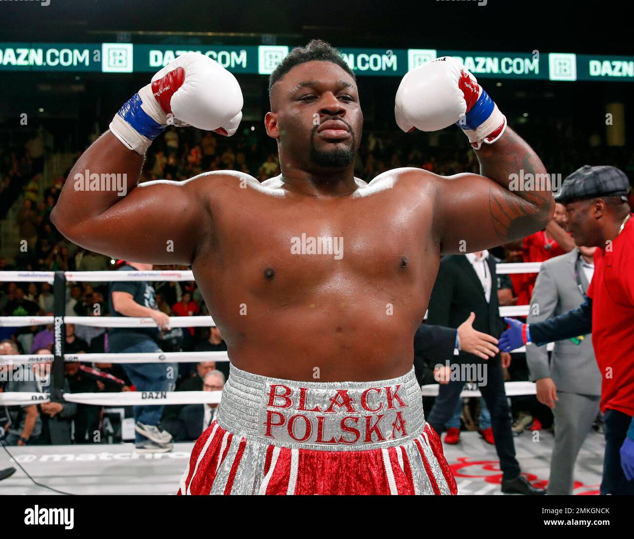 FILE - In this Oct. 8, 2018, file photo, Jarrell Miller celebrates ...