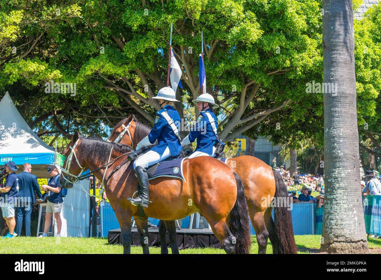 Mounted New South Wales Police women on horseback in full ceremonial ...