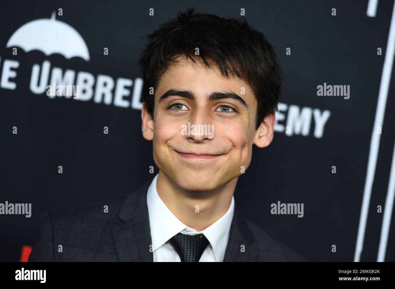 Aidan Gallagher arrives at the Los Angeles premiere of "The Umbrella ...