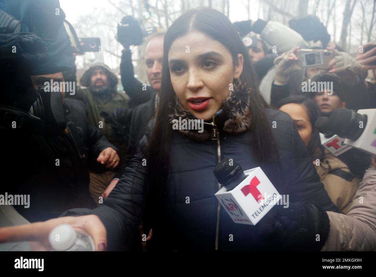 Emma Coronel Aispuro, center, wife of Joaquin "El Chapo" Guzman, leaves ...