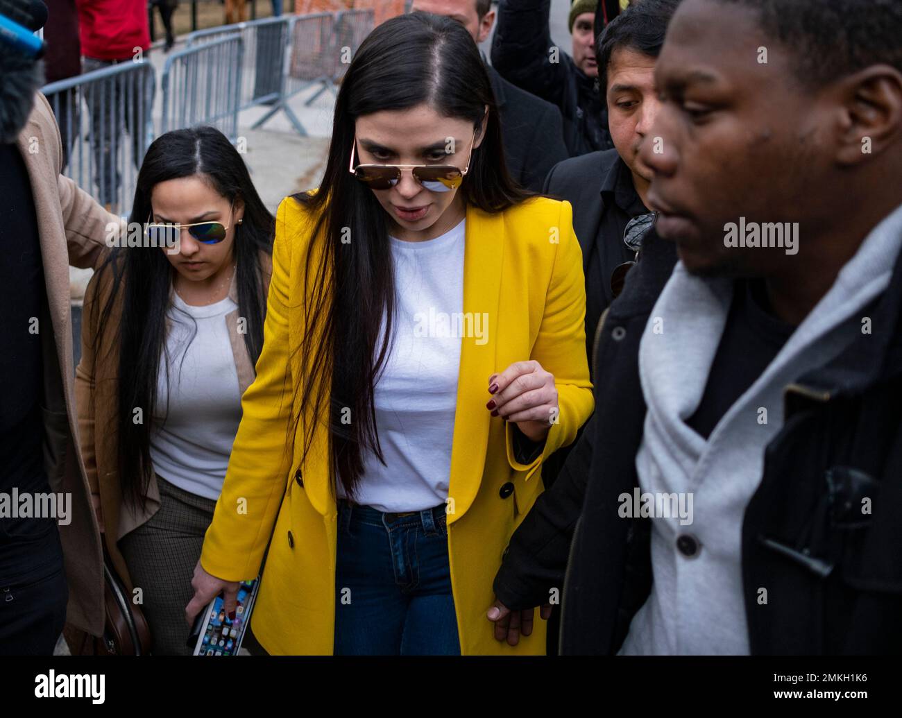 Emma Coronel Aispuro, center, wife of Joaquin "El Chapo" Guzman, leaves ...