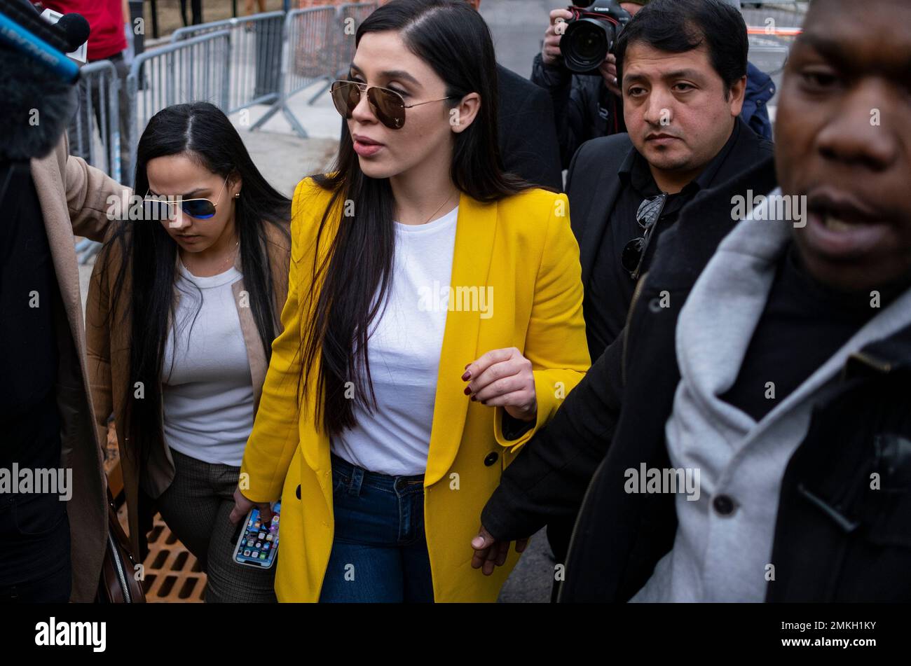 Emma Coronel Aispuro, center, wife of Joaquin "El Chapo" Guzman, leaves ...
