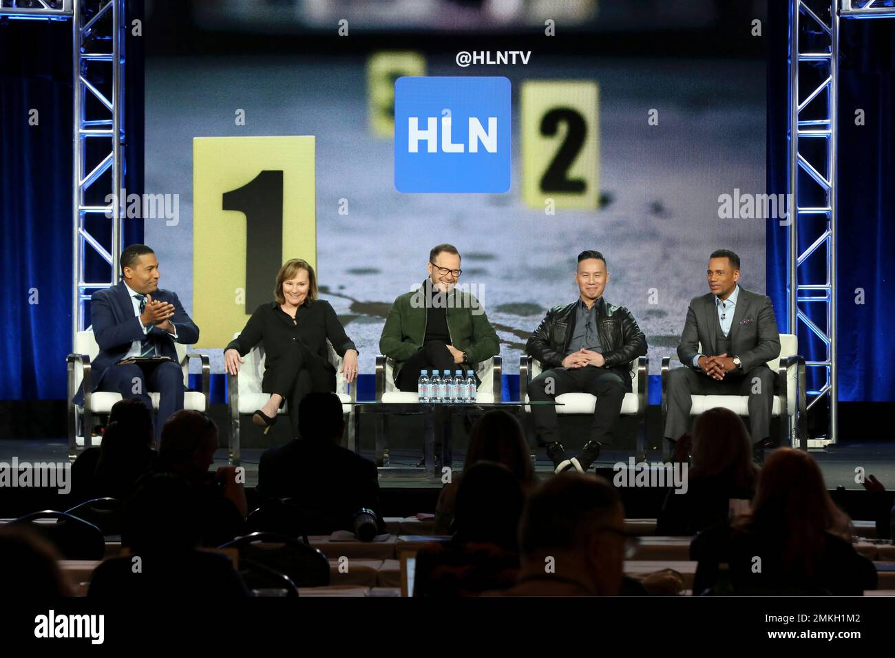 Joey Jackson, from left, Nancy Duffy, Donnie Wahlberg, BD Wong and Hill ...