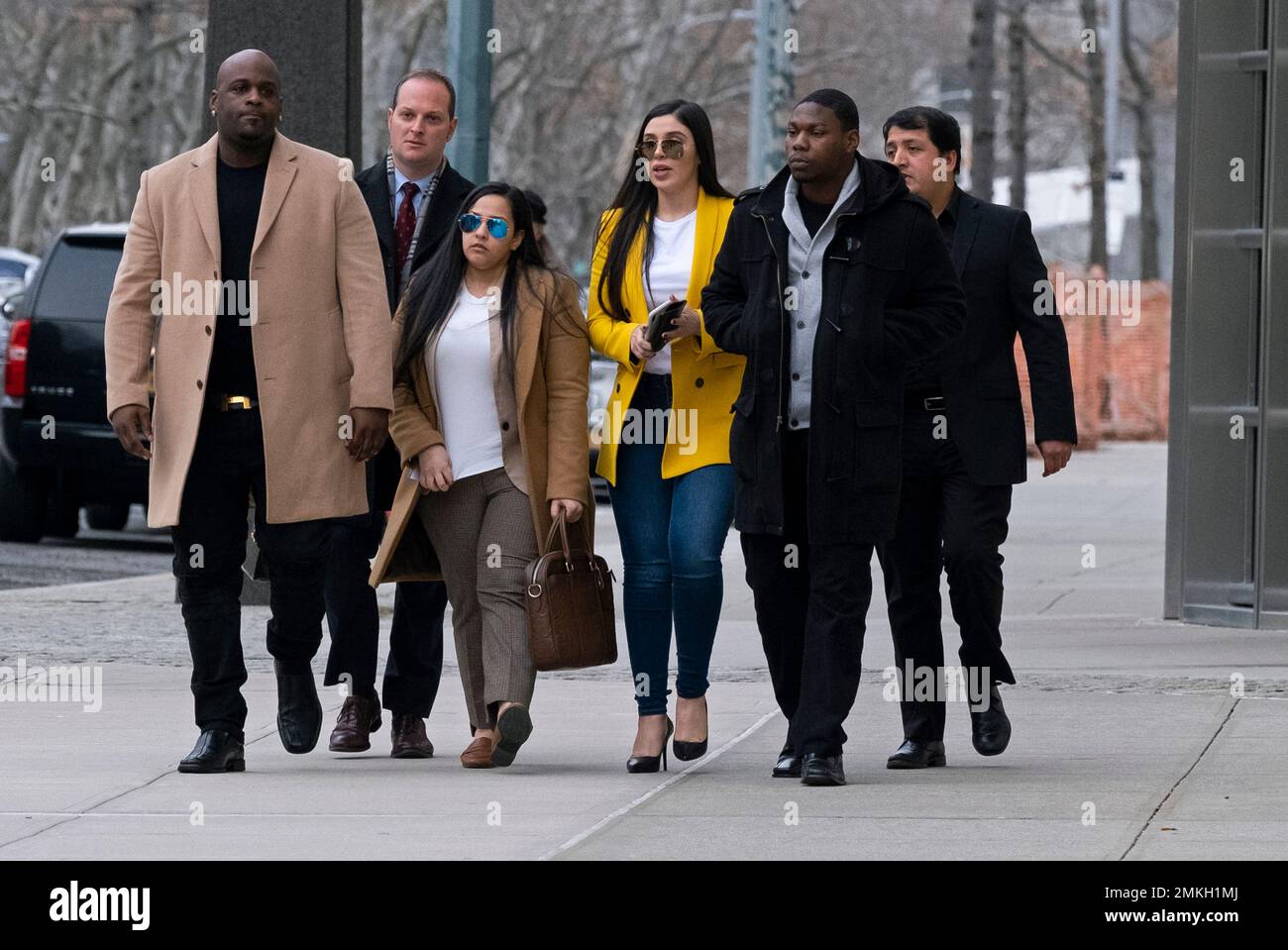 Emma Coronel Aispuro, center, wife of Joaquin "El Chapo" Guzman, leaves ...