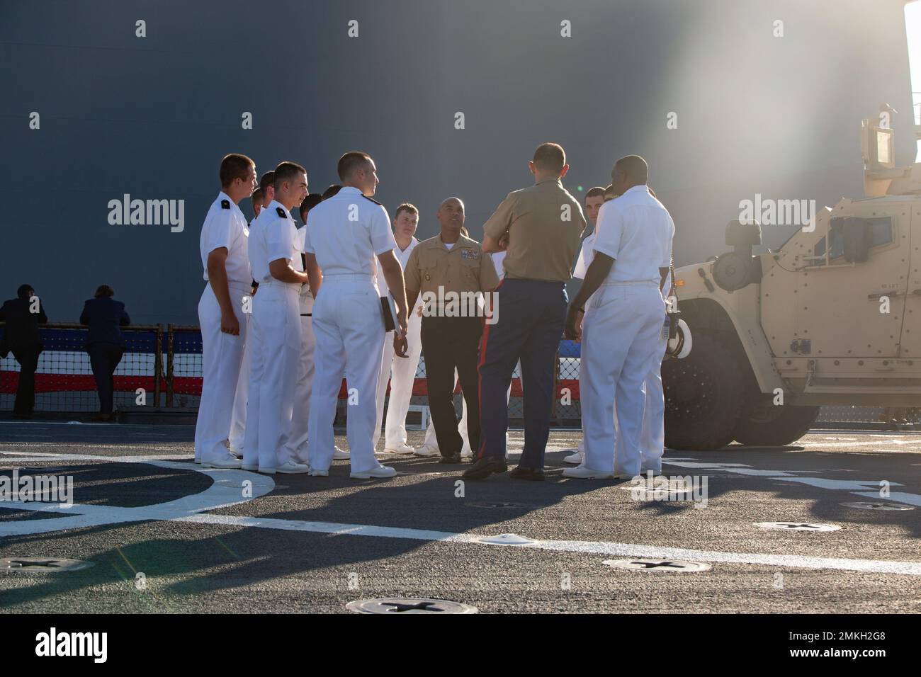 U.S. Marine Corps Lt. Gen. Brian W. Cavanaugh, center, the commanding ...