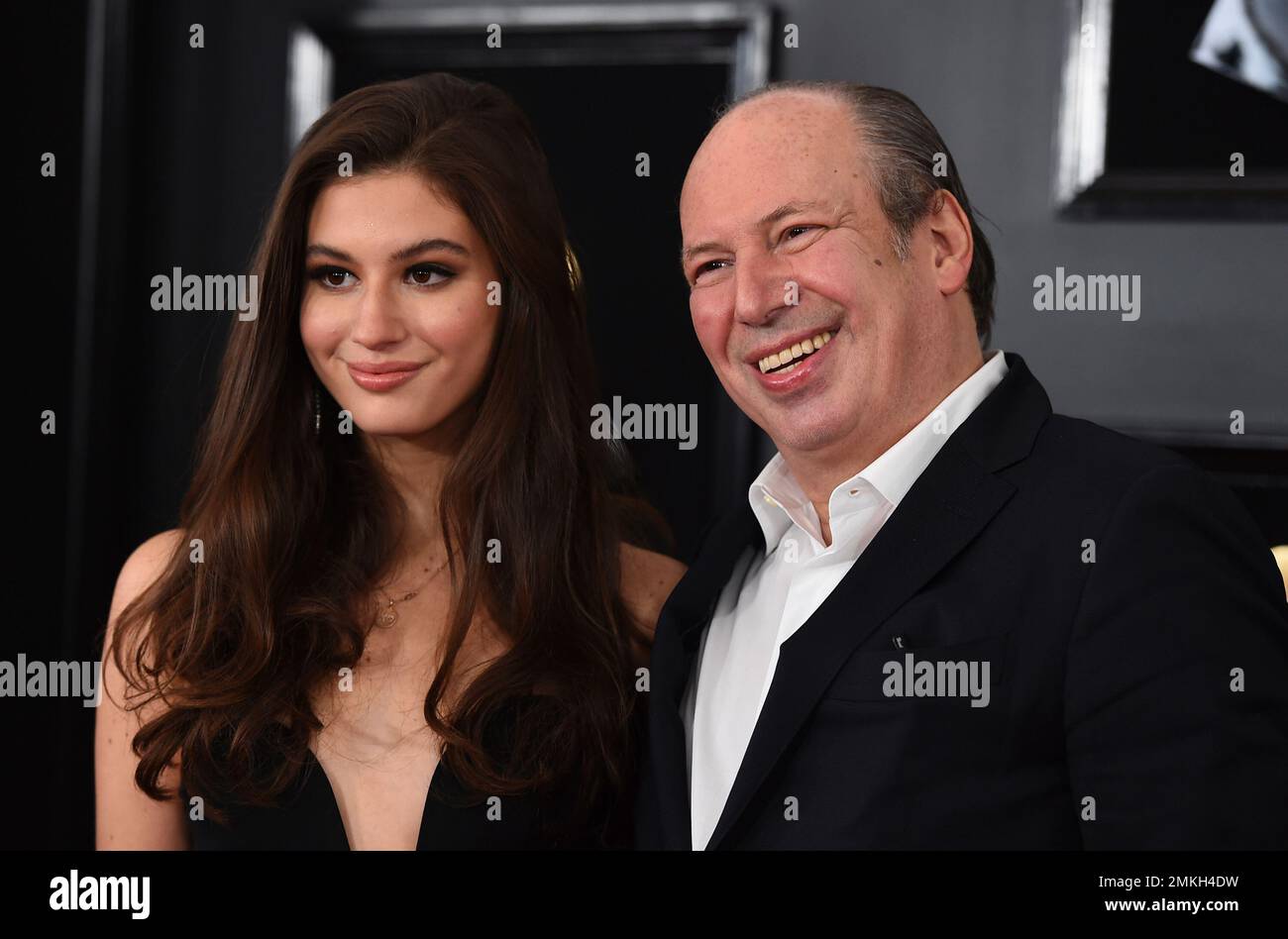 Hans Zimmer, right, and Annabel Zimmer arrive at the 61st annual Grammy ...