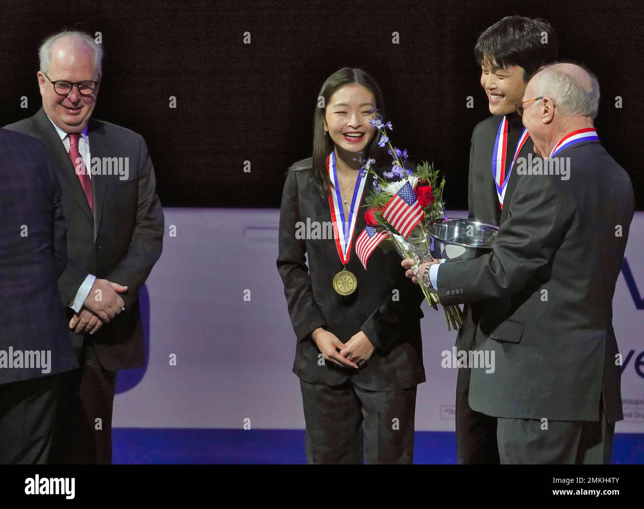 San Jose, CA, USA. 28th Jan, 2023. Olympic ice dancers Maia and Alex ...
