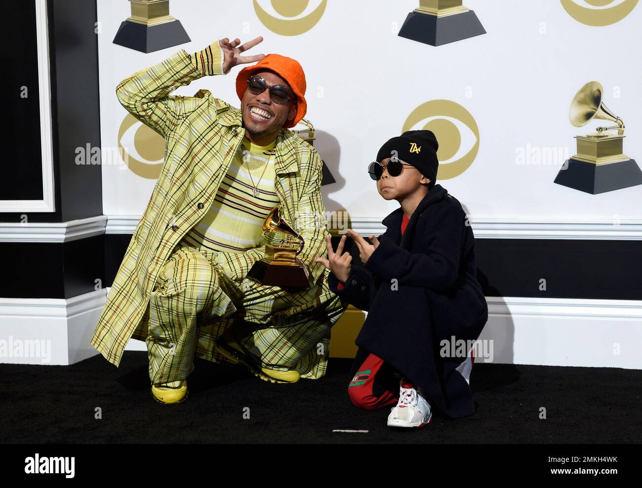 Anderson .Paak, left, winner of the award for best rap performance for ...