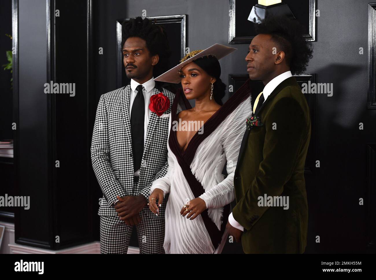 Nate Wonder, from left, Janelle Monae, and Chuck Lightning arrive at ...