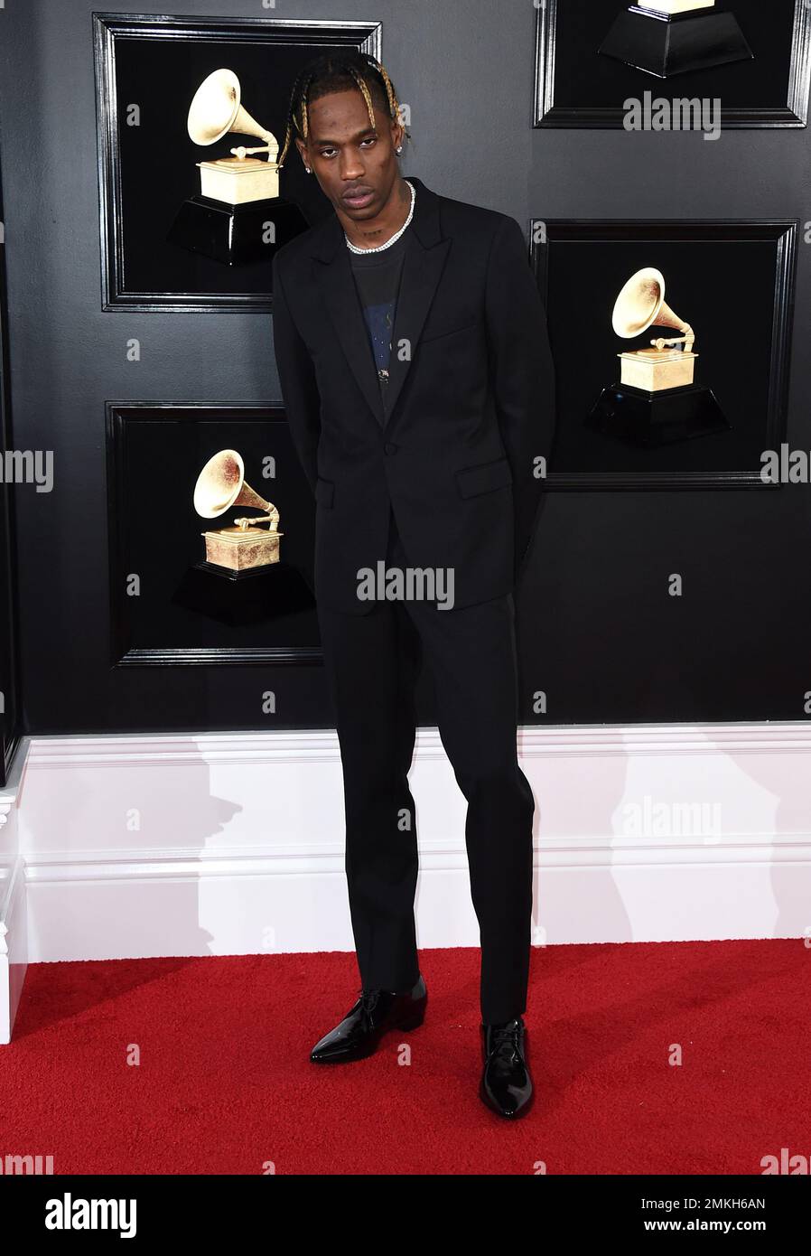 Travis Scott arrives at the 61st annual Grammy Awards at the Staples ...