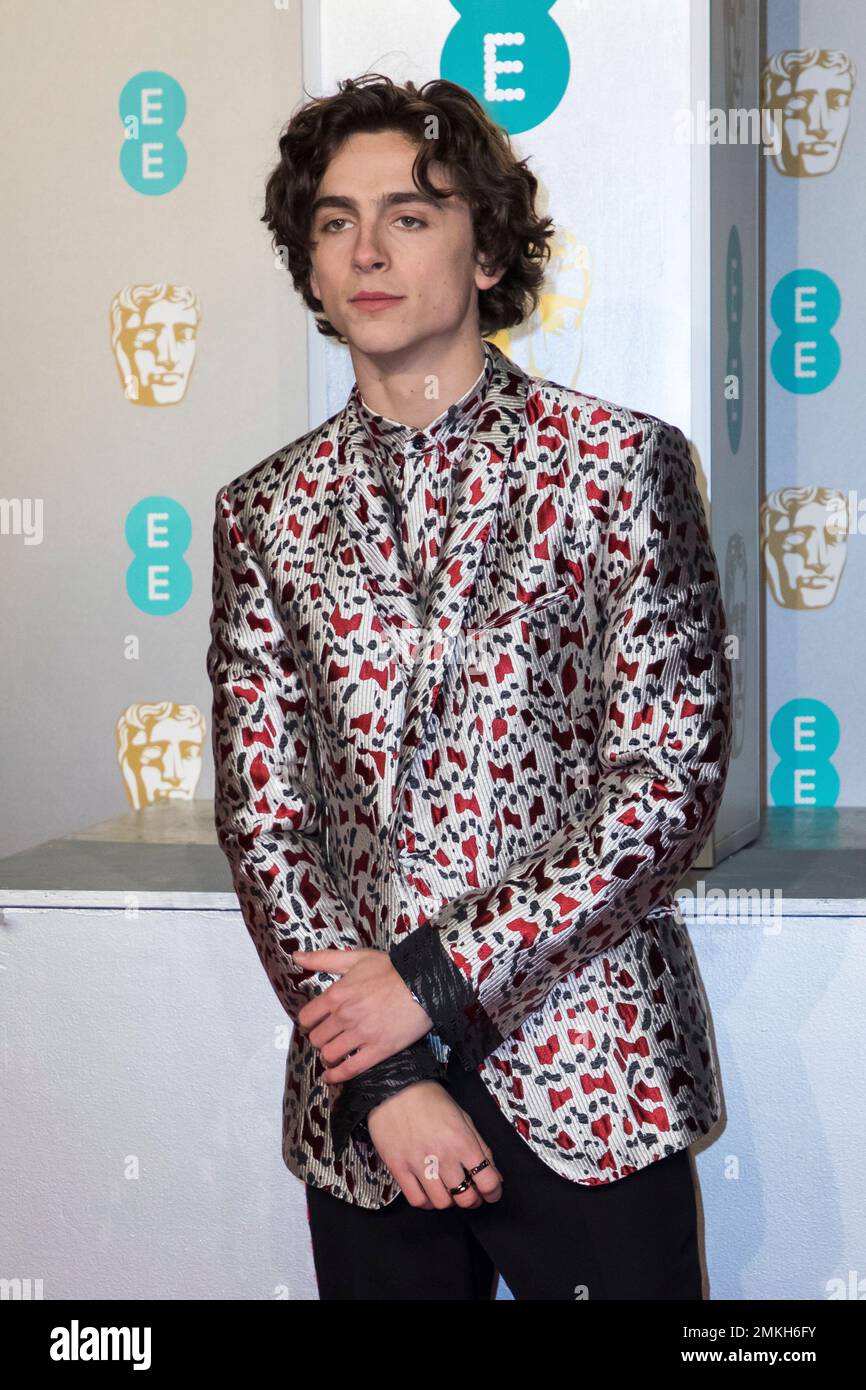 Actor Timothee Chalamet poses for photographers upon arrival at the ...