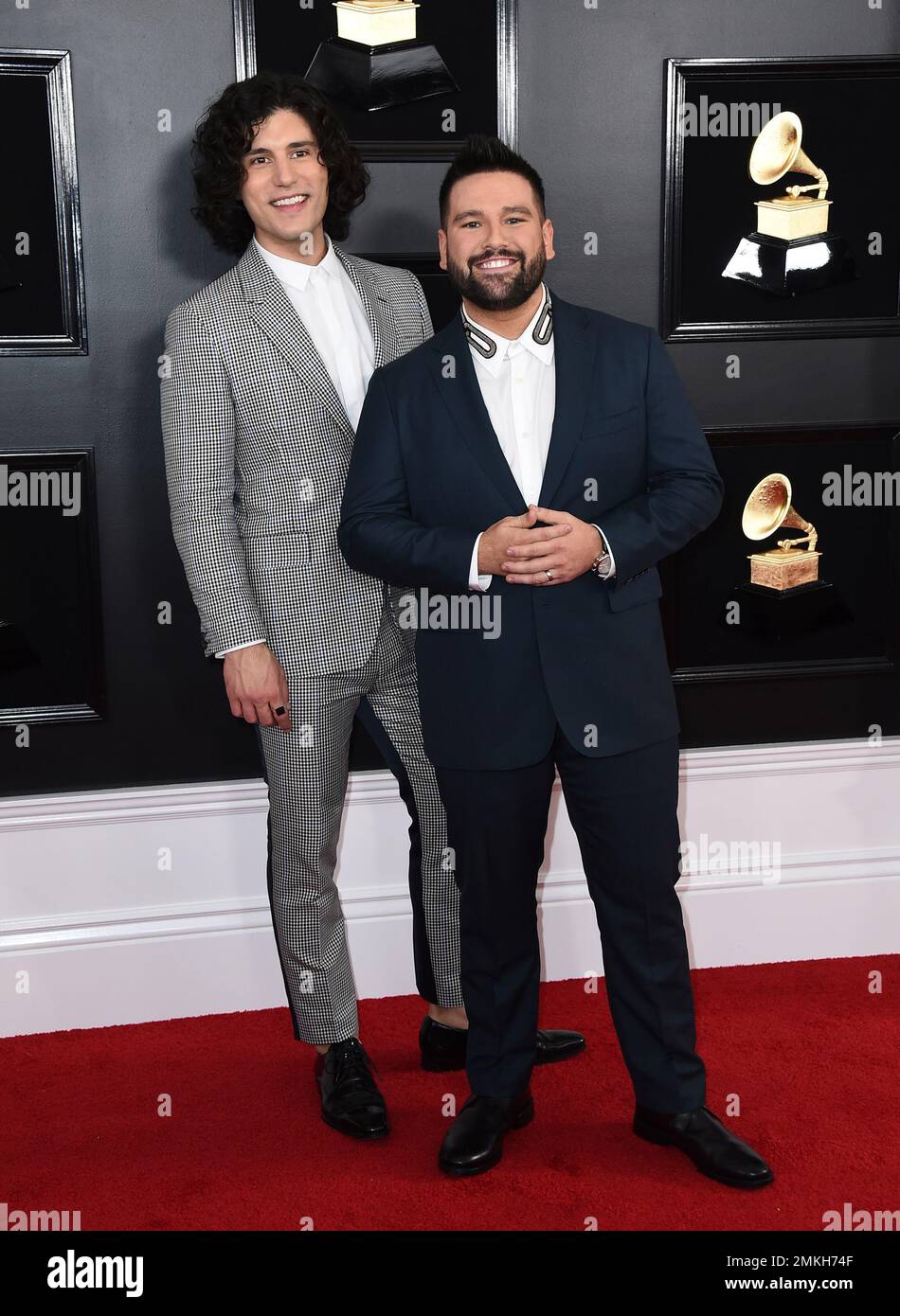 Dan Smyers, left, and Shay Mooney arrive at the 61st annual Grammy ...