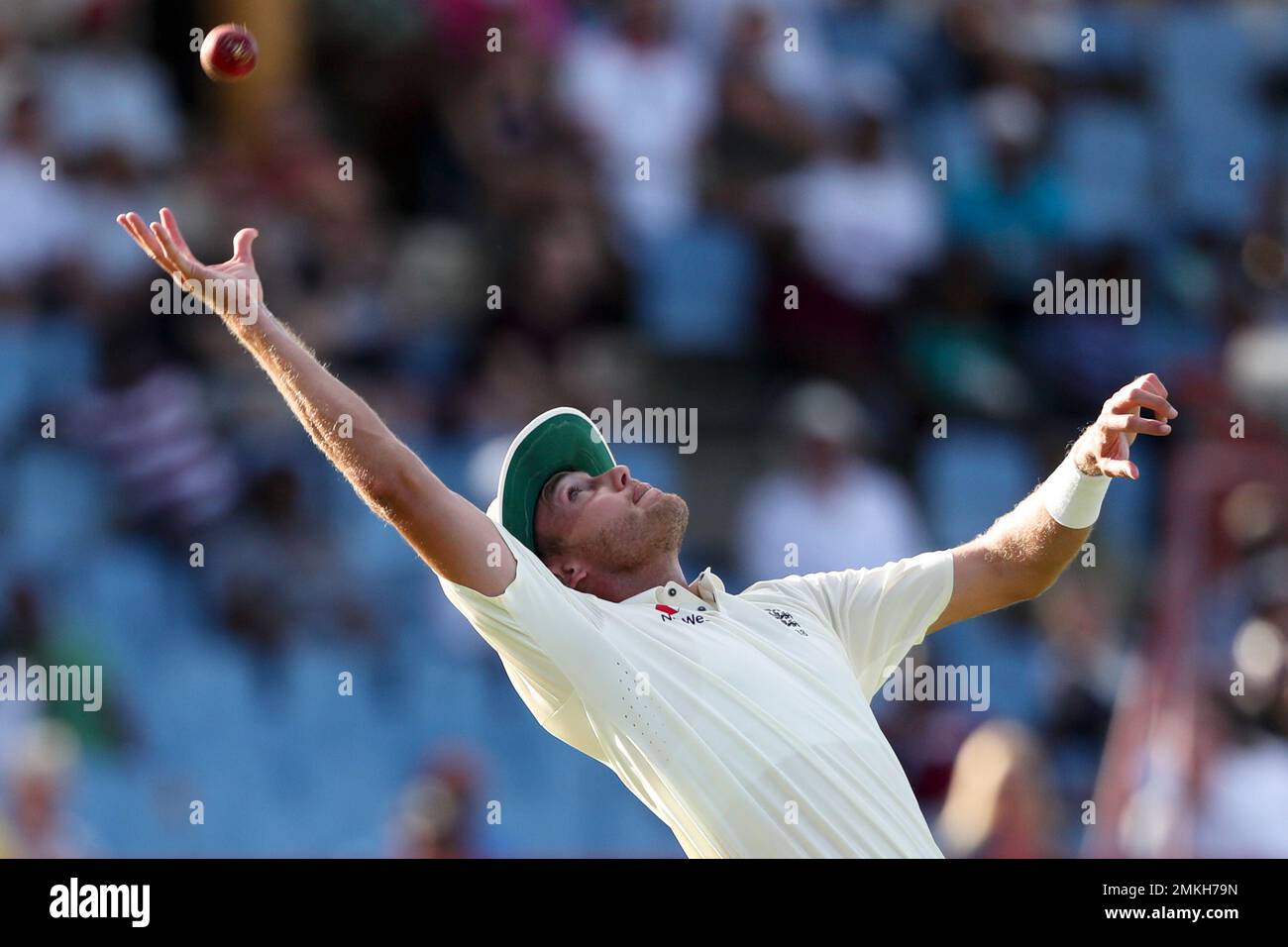 England's Stuart Broad takes the catch to dismiss West Indies' Alzarri ...